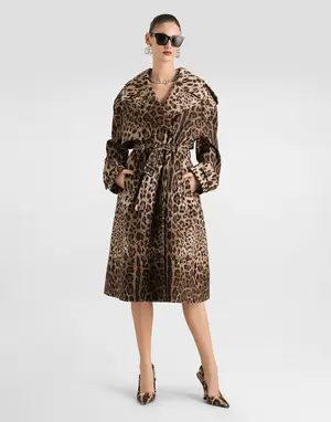 Dolce & Gabbana Double-breasted Leopard Cotton Drill Coat