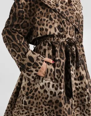 Dolce & Gabbana Double-breasted Leopard Cotton Drill Coat