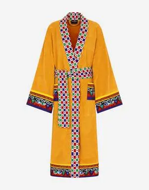 Dolce & Gabbana Cotton Terry Bathrobe - Multicolor