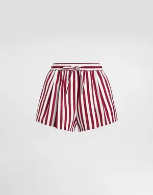 Dolce & Gabbana Striped Poplin Culottes Shorts - Multicolor