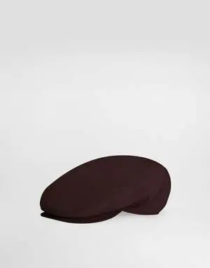 Dolce & Gabbana Wool Poplin Flat Cap - Brown