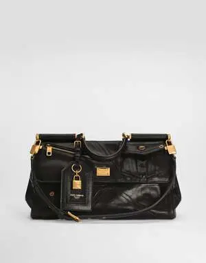 Dolce & Gabbana Leather Medium My Sicily Handbag With Biker Patch