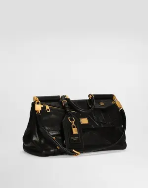 Dolce & Gabbana Leather Medium My Sicily Handbag With Biker Patch