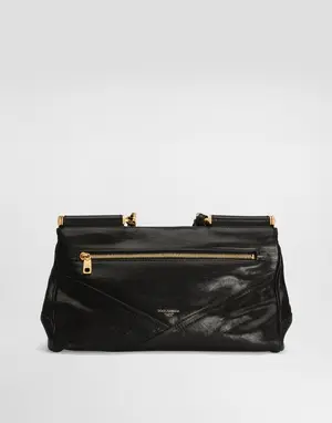 Dolce & Gabbana Leather Medium My Sicily Handbag With Biker Patch