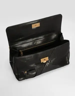 Dolce & Gabbana Leather Medium My Sicily Handbag With Biker Patch