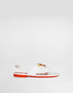 Dolce & Gabbana Nappa Calfskin Embellished Sandals