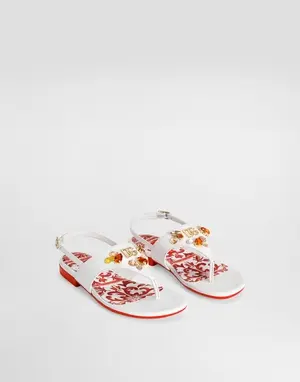 Dolce & Gabbana Nappa Calfskin Embellished Sandals
