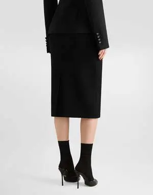 Dolce & Gabbana Double Wool Crêpe Pencil Skirt