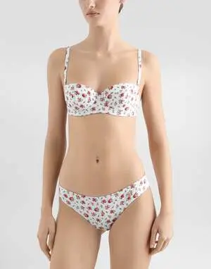 Dolce & Gabbana Small Rose-print Padded Balconette Bikini