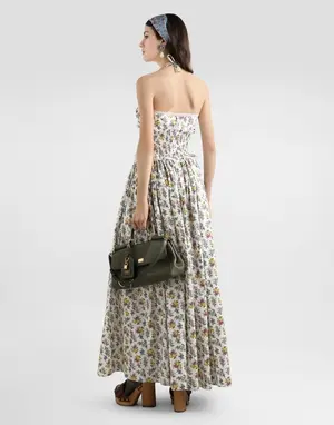 Dolce & Gabbana Small Floral-print Poplin Maxi Dress