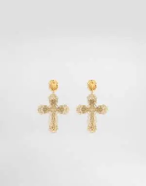 Dolce & Gabbana Embellished Cross Clip-on Earrings