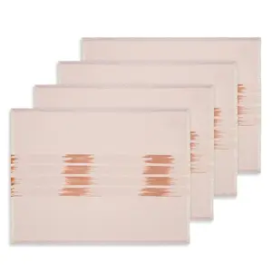 KUTNIA Peshtemal Ikat Cotton Fringe Placemats, Set Of 4 - Pink/orange