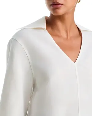 RÓHE Collared V Neck Tunic Top