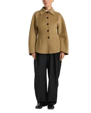 RÓHE Double Faced Sculptural Wool Blend Jacket - Camel