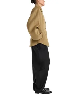 RÓHE Double Faced Sculptural Wool Blend Jacket - Camel