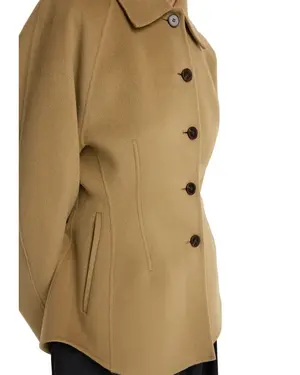 RÓHE Double Faced Sculptural Wool Blend Jacket - Camel