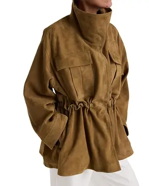 RÓHE Sculptural Suede Jacket - Sage