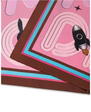 Mcm Character Disco Scarf In Organic Silk