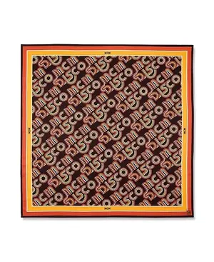 Mcm Disco Monogram Scarf In Organic Silk - Cinnamon