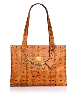 Mcm Aren Large Visetos Canvas School Bag