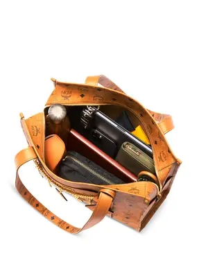 Mcm Aren Large Visetos Canvas School Bag