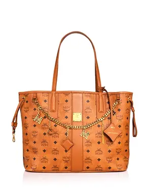 Mcm Liz Visetos Canvas Shopper Bag - Cognac