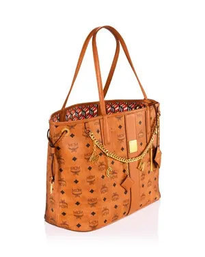 Mcm Liz Visetos Canvas Shopper Bag - Cognac
