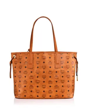 Mcm Liz Visetos Canvas Shopper Bag - Cognac