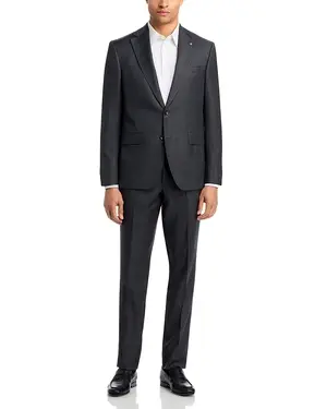JACK VICTOR Esprit Regular Fit Sharkskin Suit - Charcoal
