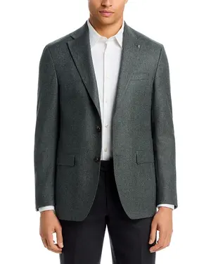 JACK VICTOR Midland Regular Fit Twill Solid Wool Sport Coat - Forest Green