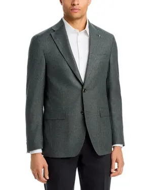 JACK VICTOR Midland Regular Fit Twill Solid Wool Sport Coat - Forest Green