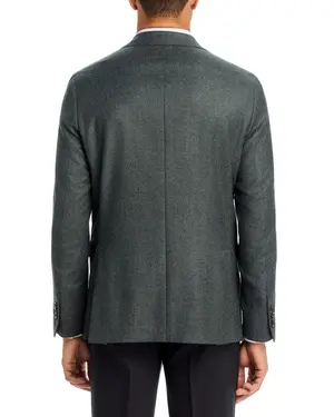 JACK VICTOR Midland Regular Fit Twill Solid Wool Sport Coat - Forest Green