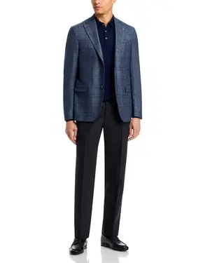 JACK VICTOR Midland Regular Fit Tonal Plaid Wool Sport Coat