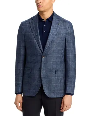 JACK VICTOR Midland Regular Fit Tonal Plaid Wool Sport Coat