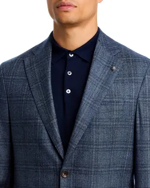 JACK VICTOR Midland Regular Fit Tonal Plaid Wool Sport Coat