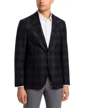 JACK VICTOR Midland Regular Fit Brushed Tonal Plaid Wool Sport Coat