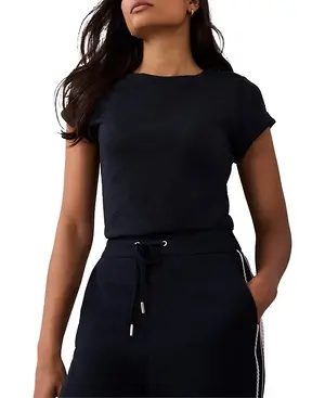 Mint Velvet Cotton Star T-shirt - Navy