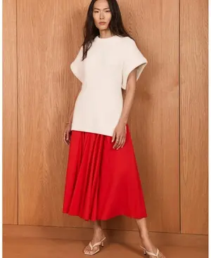 Mint Velvet Cotton Full Midi Skirt