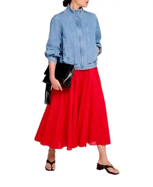 Mint Velvet Cotton Full Midi Skirt