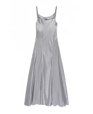 Mint Velvet Metallic Satin Midi Slip Dress