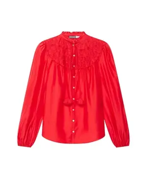 Mint Velvet Floral Detail Cutwork Blouse