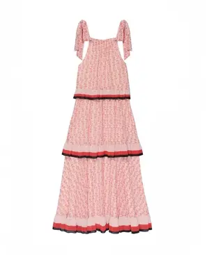 Mint Velvet Printed Tiered Halterneck Midaxi Dress