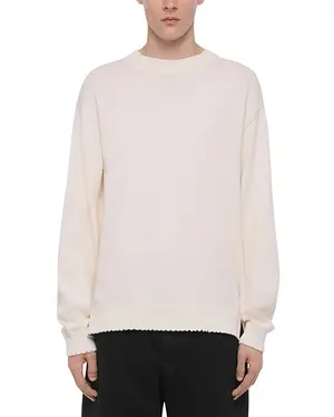 Helmut Lang Distressed Crewneck Sweater - White
