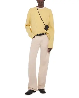 Helmut Lang Ribbed Crewneck Rustic Wool Sweater