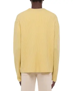 Helmut Lang Ribbed Crewneck Rustic Wool Sweater