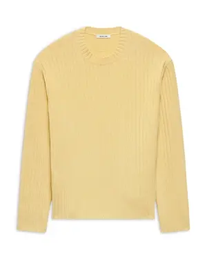 Helmut Lang Ribbed Crewneck Rustic Wool Sweater