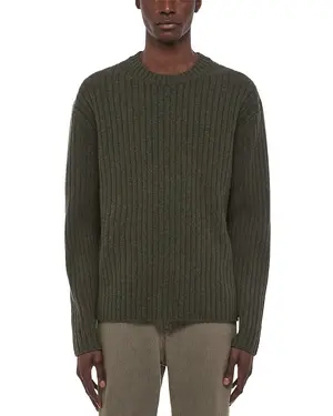 Helmut Lang Ribbed Crewneck Wool Sweater - Thyme