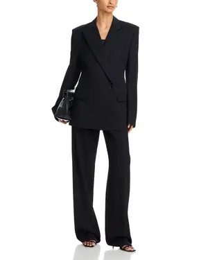 Helmut Lang Belted Asymmetrical Button Blazer