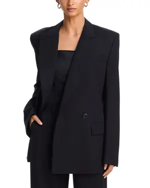Helmut Lang Belted Asymmetrical Button Blazer