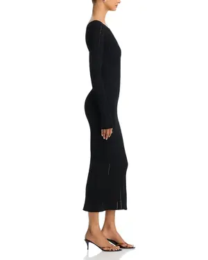 Helmut Lang Ribbed Midi Dress With Slit